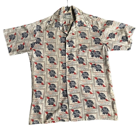 kmart | Shirts | Vintage 7s Mens Pbr Pabst Blue Ribbon Beer Button ...
